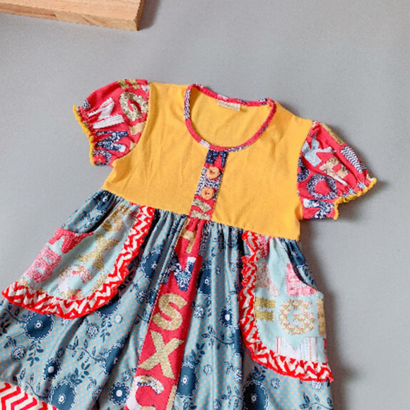 Dresses | Abc Alphabet Boutique Girls Short Sleeve Dress | Poshmark